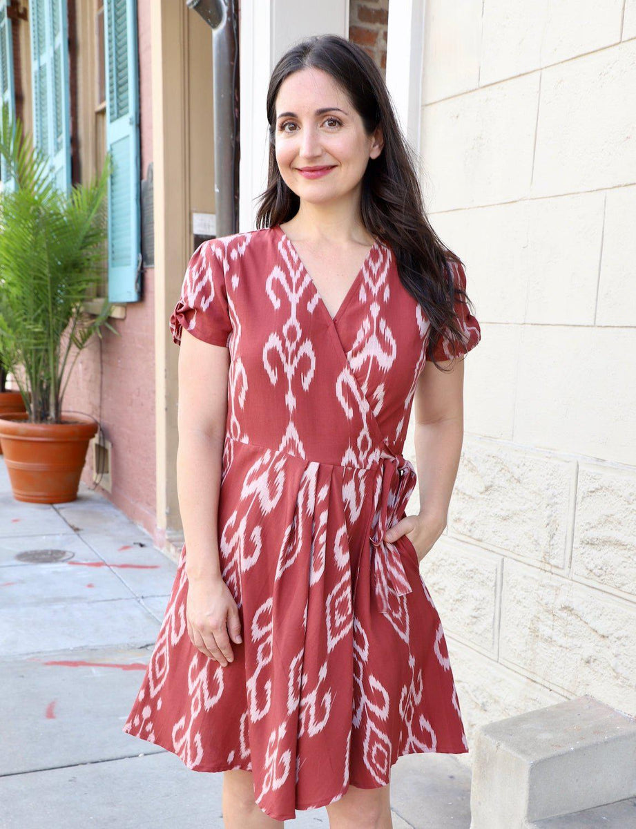 Merlot Burgundy Wrap Dress | Fair Trade | Passion Lilie