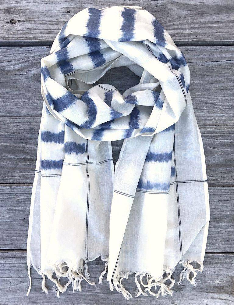 Blue Striped Scarf | Fair Trade Cotton Scarf | Passion Lilie
