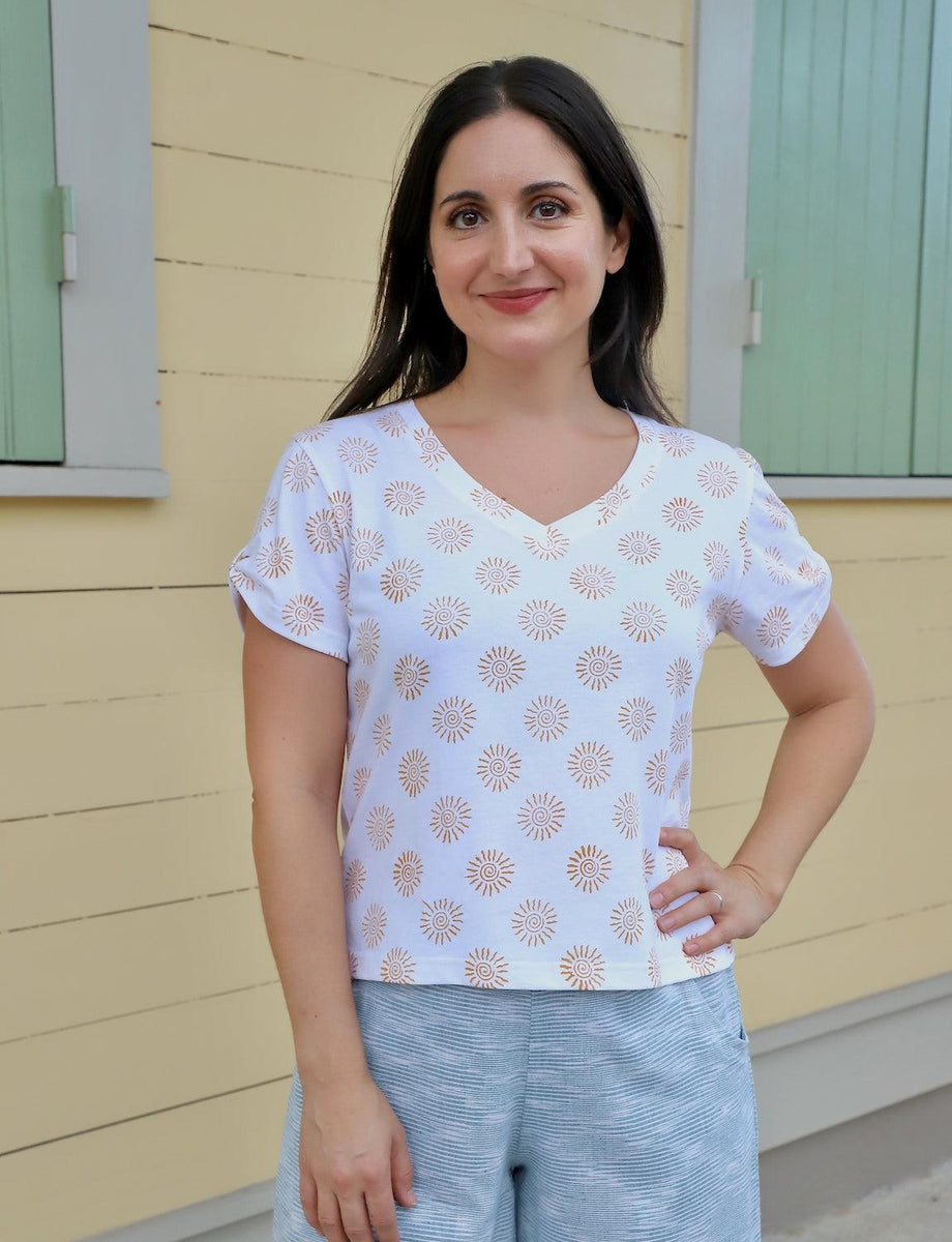 Organic Sun Print Top | Fair Trade Top | Passion Lilie